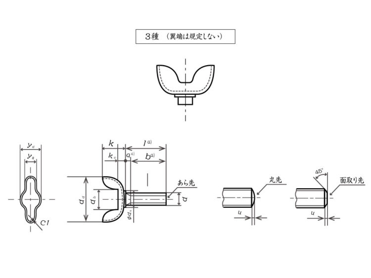 蝶ボルト（ちょうボルト）3種（プレス製） | ねじ販売商社のオノウエ株式会社